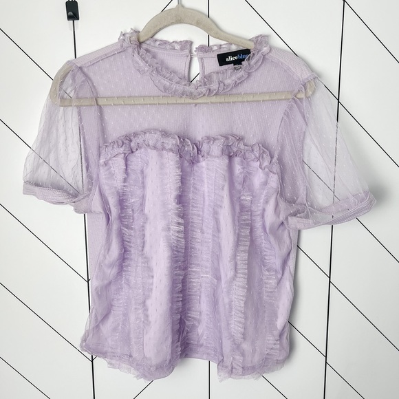 Tops | Purple Ruffle Blouse | Poshmark